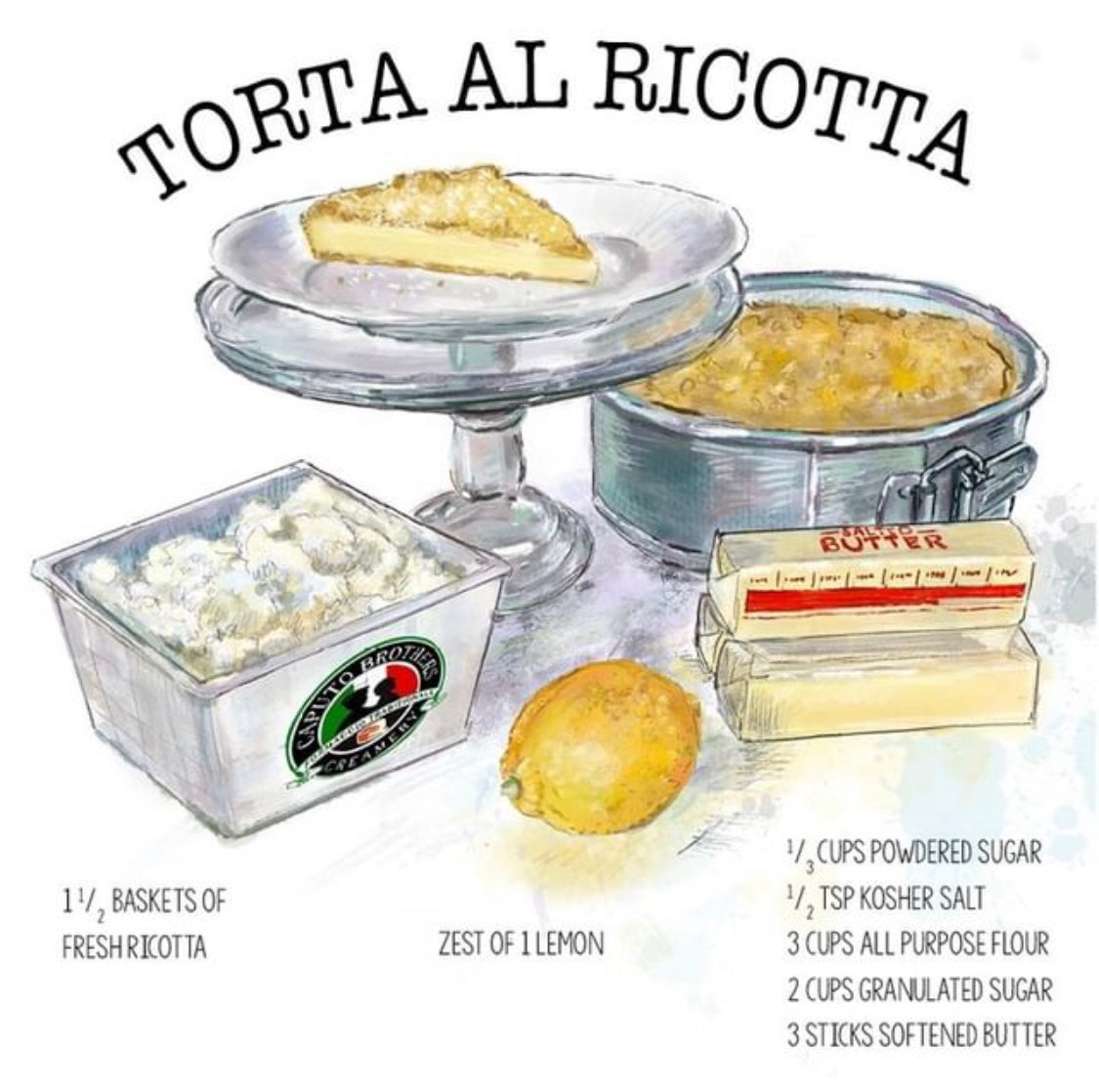 Torta al Ricotta (Ricotta Cheesecake) – Caputo Brothers Creamery